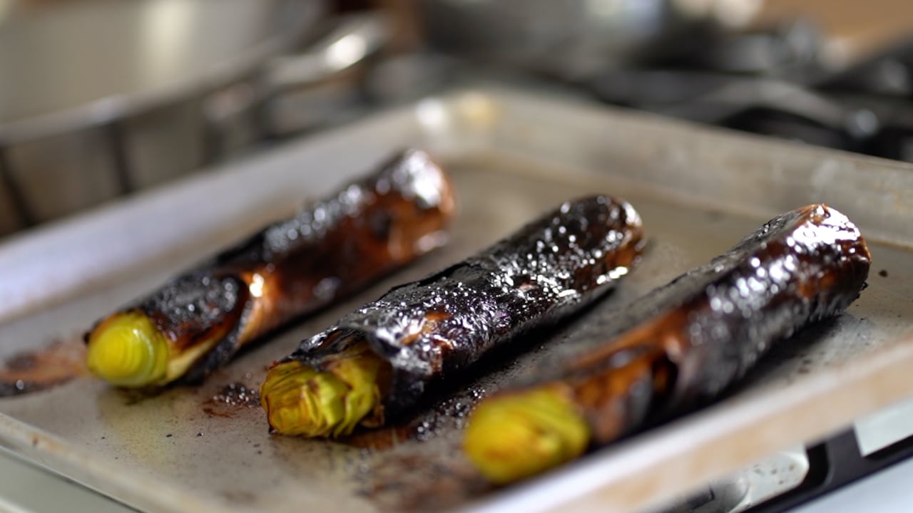 Charred Leek - Bruno Albouze recipes