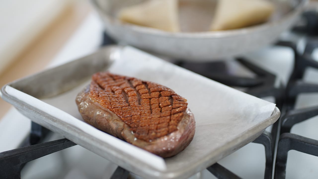 Roasted Duck Breast with Cardinal Puree recipe