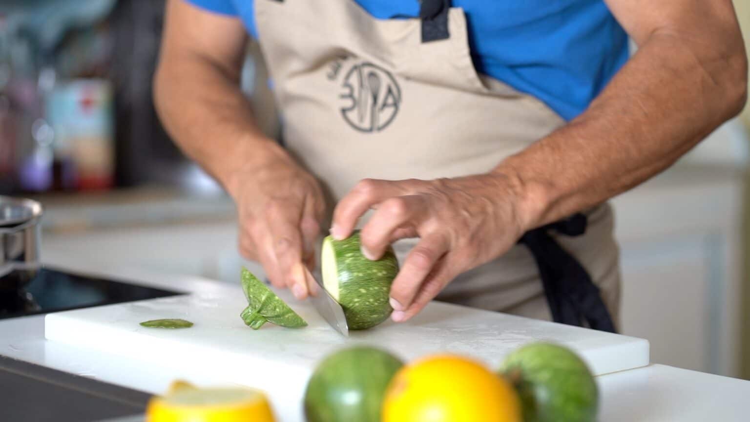 Stuffed Round Zucchini with Bulgur And Tapenade - Bruno Albouze recipes
